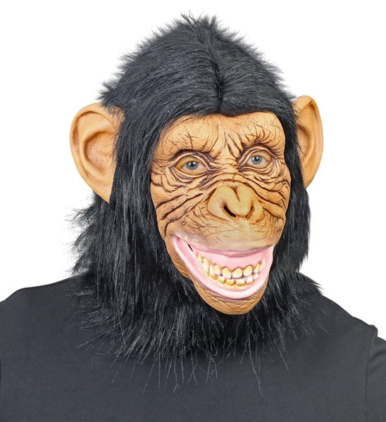 Chimpanzee Mask with Plush Fur | Realistic Gorilla Costume Head — The ...