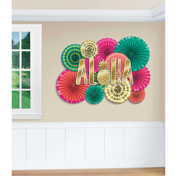 Aloha Deluxe Fans & Cutouts Decorating Kit â€“ Tropical Party DÃ©cor ...