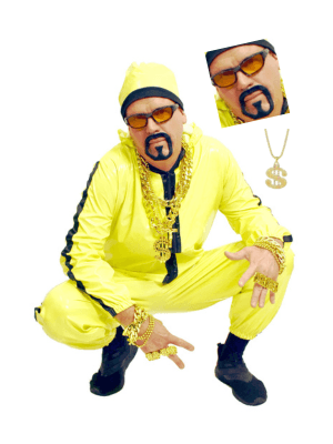 Ali G Style Costume + Glasses + Beard + Necklace — The Costume Company