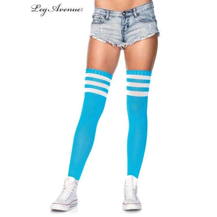 Athletic Blue Thigh High Socks — The Costume Company