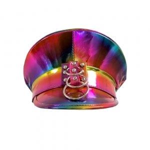 Festival Bright Rainbow Hat with Rings - The Costume Company Brisbane