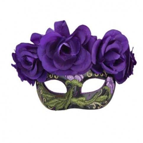 Mia Purple Flower Eye Mask — The Costume Company