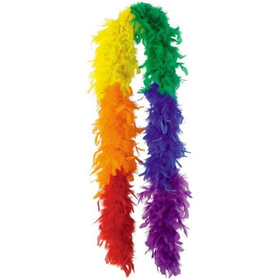 Rainbow Feather Boa - Mardi Gras Costume - Festivals and Parties — The ...