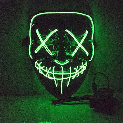 Light Up Halloween Green Neon Purge Mask — The Costume Company