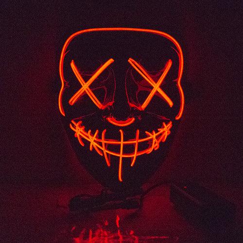 Light Up Halloween Red Neon Purge Mask — The Costume Company