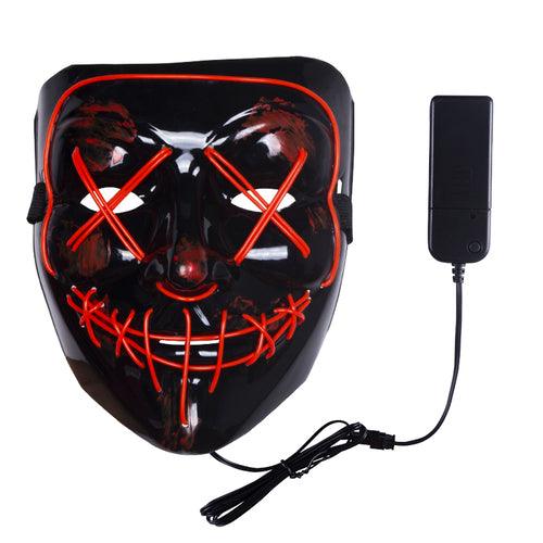 Light Up Halloween Red Neon Purge Mask — The Costume Company